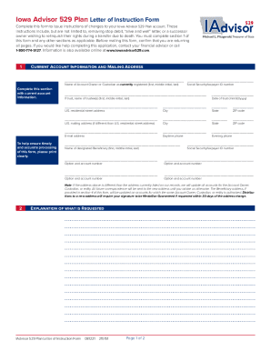 Fillable Online Iowa Advisor 529 Plan Letter of Instruction Form Fax Email Print - pdfFiller