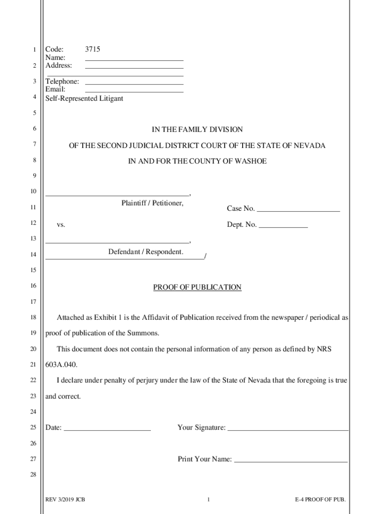 Fillable Online Attached as Exhibit 1 is the Affidavit of Publication ...
