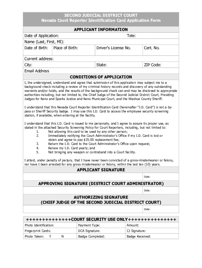 Fillable Online Nevada Id Card Application Fax Email Print - pdfFiller
