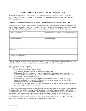 Fillable Online Form for advanced voting AGM 2021 - Dicopay AB ...