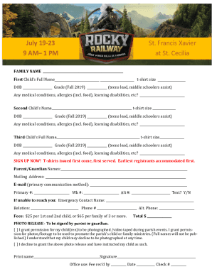 Fillable Online Rocky Railway Registration Form Fax Email Print - pdfFiller