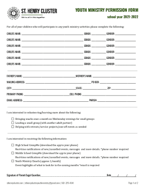 Fillable Online Youth Ministry Forms 2021-2022 - form.jotform.com Fax ...