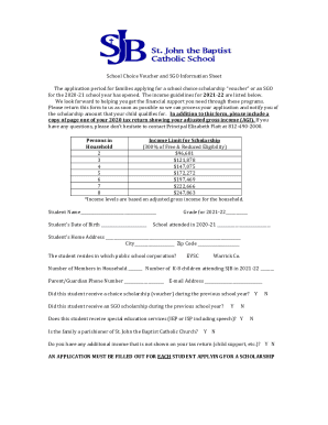 Fillable Online UPDATED 21-22 School Choice Voucher and SGO Information ...