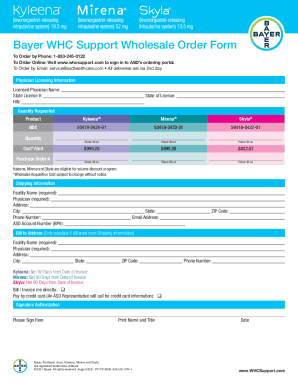 Fillable Online Fillable Online Bayer WHC Support Wholesale Order Form ...