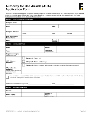 Fillable Online Airside Vehicle Permit (AVP) Application Form Fax Email ...