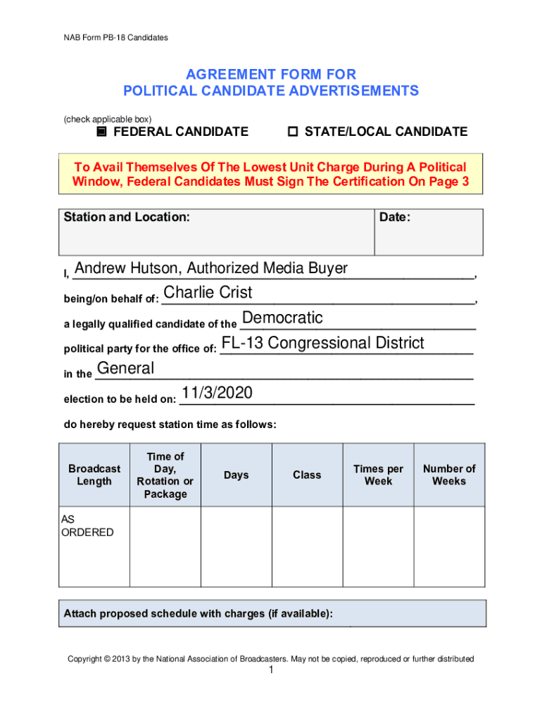 Fillable Online NAB Form PB-18 Candidates - wowway.com Fax Email Print ...