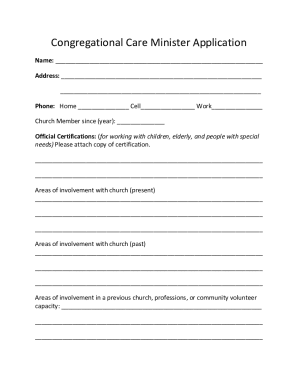 Fillable Online Congregational Care: A Guide to Building a ... - Church ...