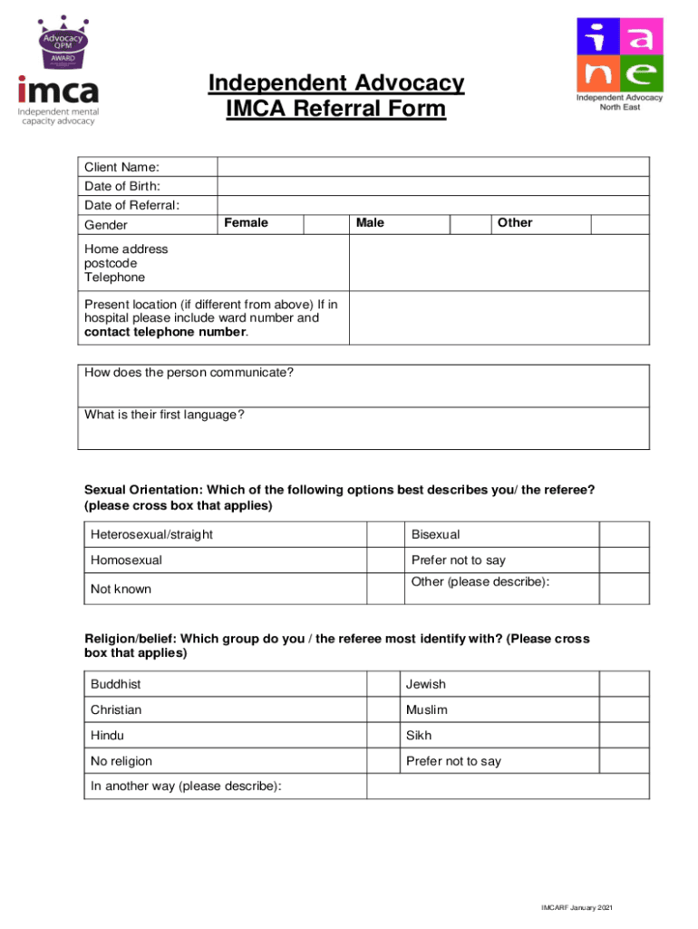 Fillable Online What is the Independent Mental Capacity Advocate ...