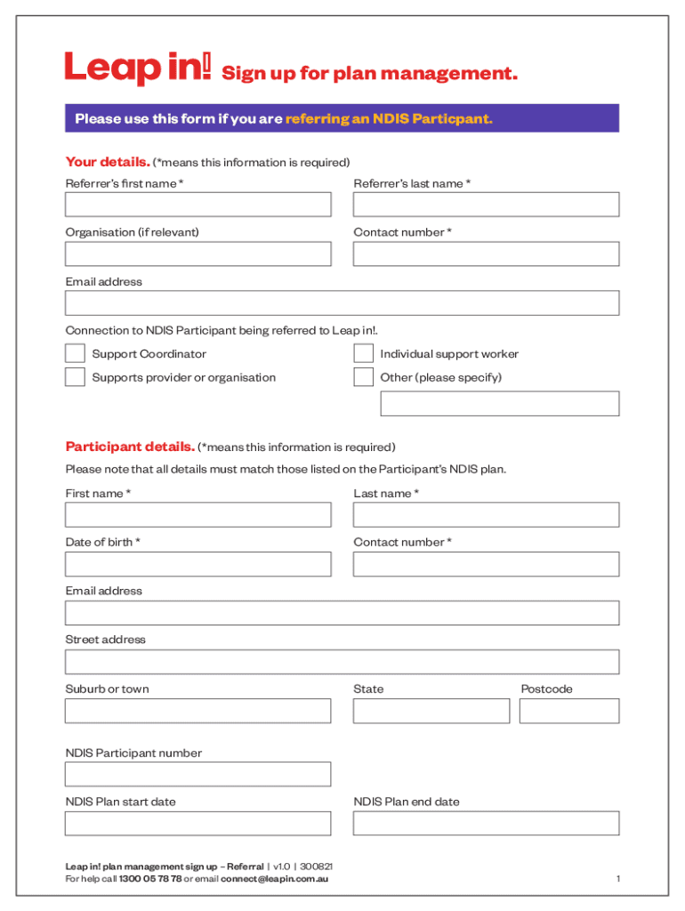 Fillable Online Please use this form if you are referring an NDIS ...