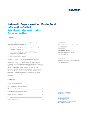Fillable Online Superannuation Application Forms - netwealth Fax Email ...