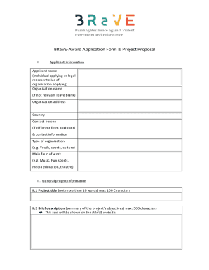 Fillable Online BRaVE Award Application Form Fax Email Print - pdfFiller