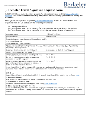 Fillable Online Scholar Travel Signature Request Form - International Office Fax Email Print ...
