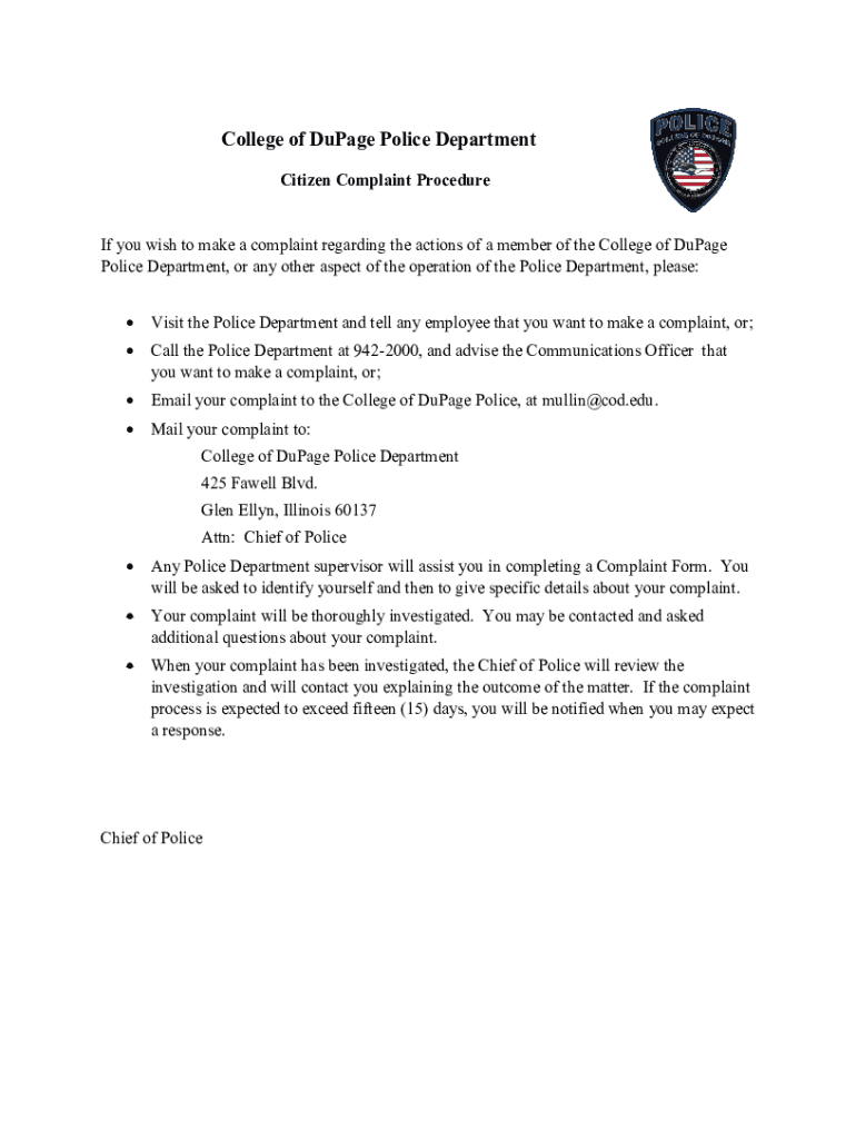 Fillable Online How To Write A police complaint letter? Sample & Tips ...