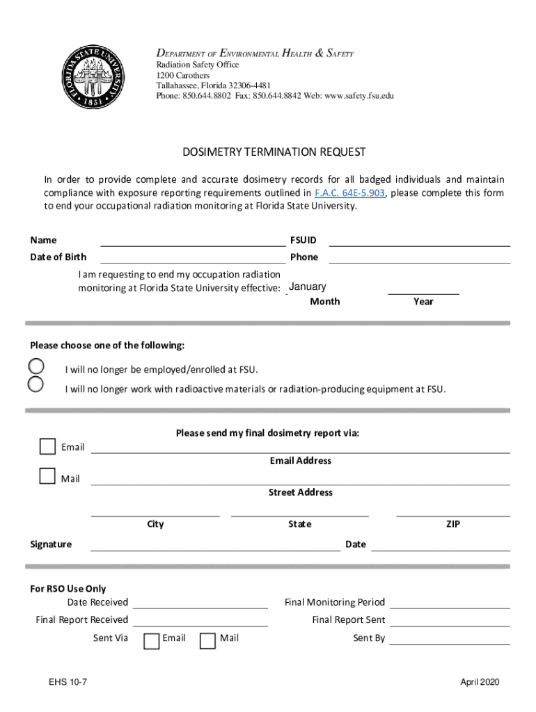 Fillable Online Personnel Dosimetry Application - Environmental Health ...