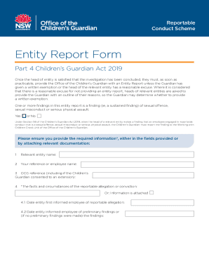 Fillable Online Entity Report Form - ocg.nsw.gov.au Fax Email Print ...