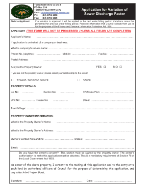 Fillable Online Sewage Discharge Factor Variation Standards ...