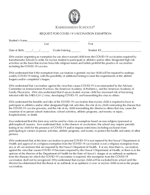 Fillable Online Request for COVID-19 vaccination exemption form Fax ...