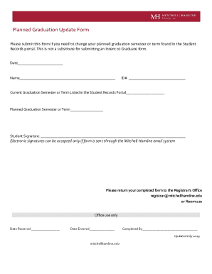 Fillable Online Fill - Free fillable GRADUATION UPDATE FORM (Hampton ...