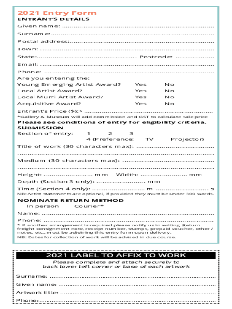 Fillable Online gragm qld gov PROUDLY PRESENTED BY: ENTRY FORM Fax ...