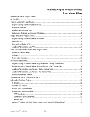 Academic Program Review Guidelines for Academic Affairs Doc Template ...