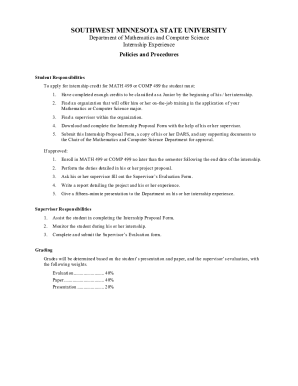 Fillable Online Internship Policy and Forms Fax Email Print - pdfFiller
