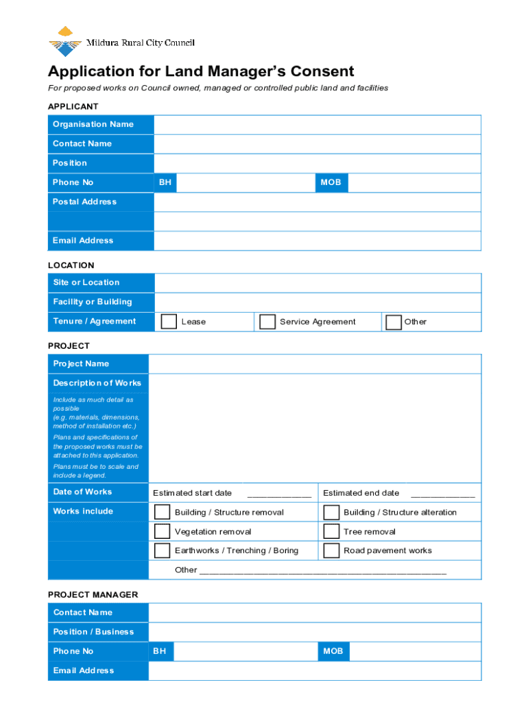 Fillable Online 3 Applications for consent to lodge a Planning ...