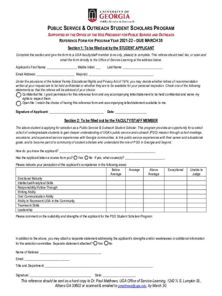 Fillable Online servicelearning uga SUPPORTED BY THE OFFICE OF THE VICE PRESIDENT FOR PUBLIC ...