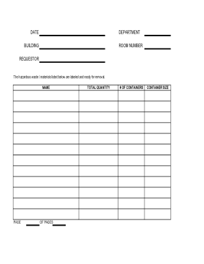 Fillable Online HazWaste Pickup form.xlsx Fax Email Print - pdfFiller