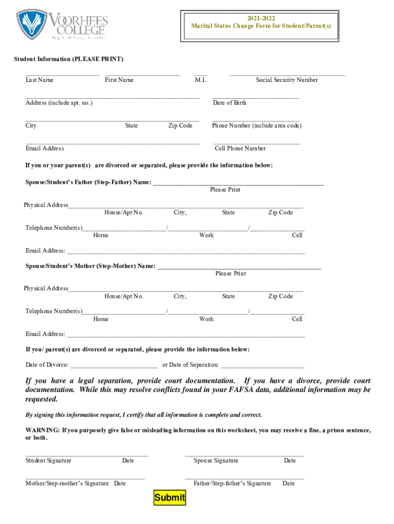 Fillable Online Fillable Online voorhees If you have a legal separation ... Fax Email Print ...