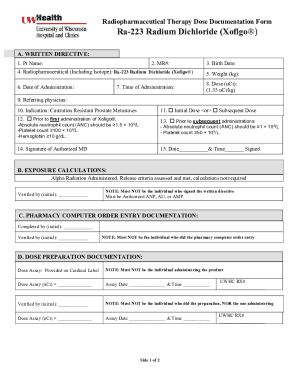 Fillable Online Radiopharmaceutical Therapy Dose Documentation Form Ra ...