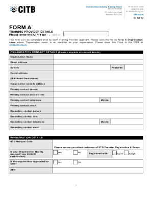 Fillable Online citb org EMPLOYER REGISTRATION FORM - citb.org.au Fax ...