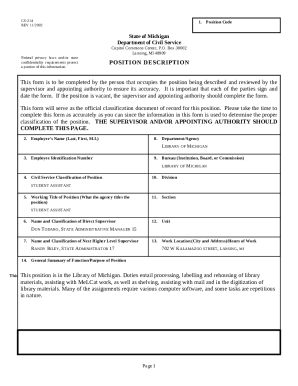 CS-214 Position Description for MDE. MDCS Position Description Doc ...