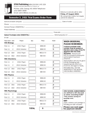 Fillable Online stav org adminstav.vic.edu.au Trial Exam Past Papers ...