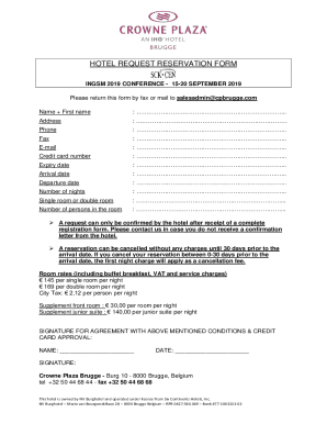 Fillable Online HOTEL REQUEST RESERVATION FORM Fax Email Print - pdfFiller