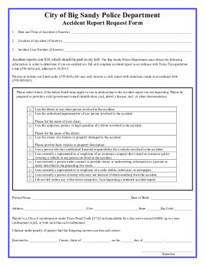 Fillable Online Police Accident Report Request Form.docx Fax Email ...