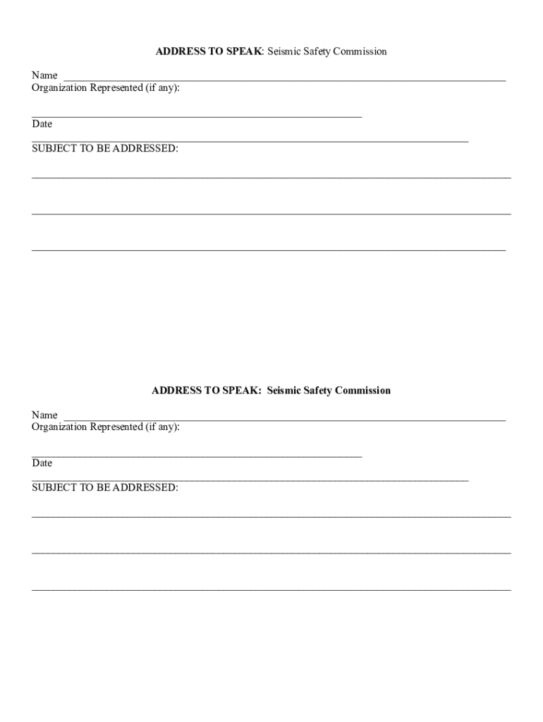 Fillable Online Request to Speak Form. Request to Speak Form Fax Email ...