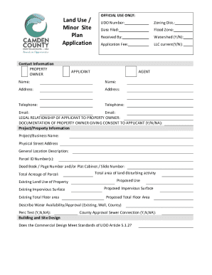 Fillable Online OFFICIAL USE ONLY: Land Use / Minor Site Plan ...