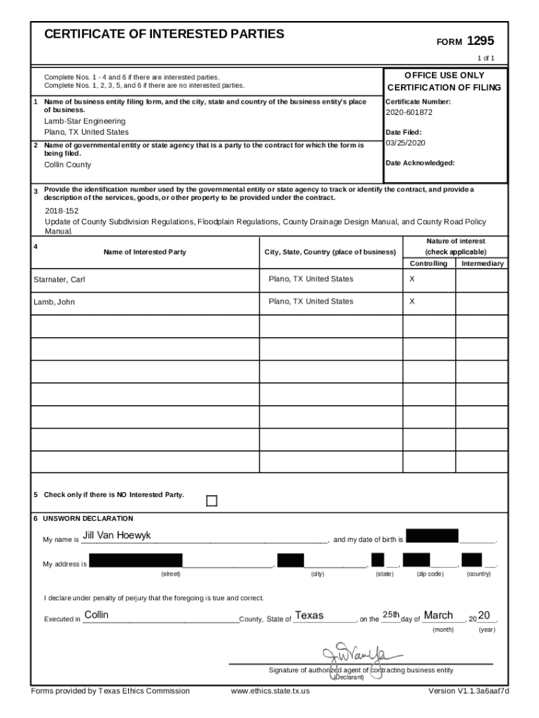 Fillable Online Fillable Online ReferenceSAMPLE FORM V CERTIFICATE OF ...