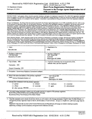 Fillable Online The filing of this documents required for the Foreign ...