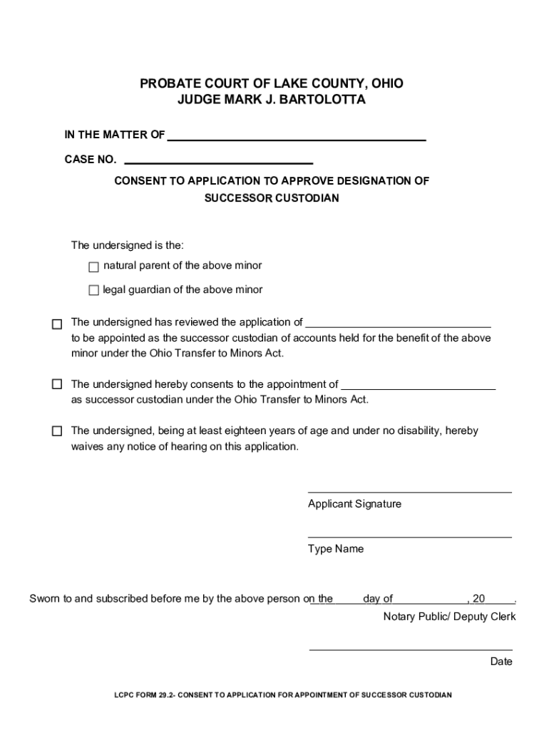 Fillable Online Fillable Online probate court of lake county, ohio ...