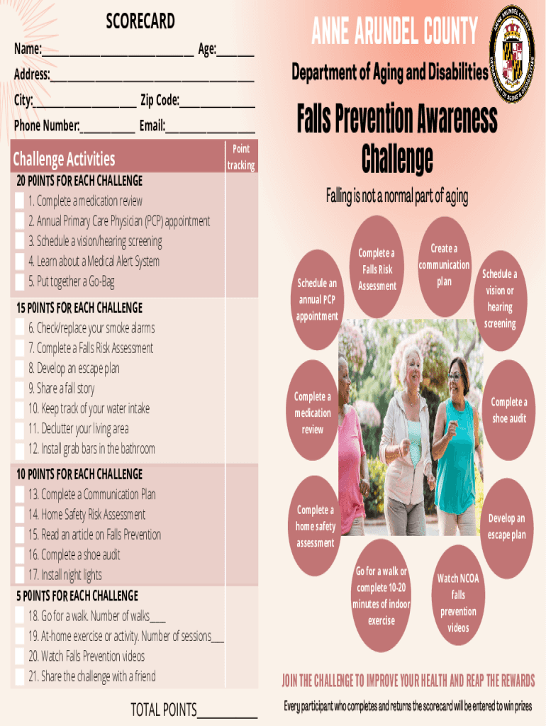 Fillable Online aging maryland Falls Prevention Challenge (approved ...