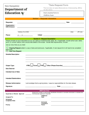 Fillable Online Instructions for completion of the Data Request Form ...