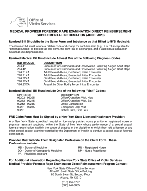 Fillable Online ovs ny NEW YORK STATE OFFICE OF VICTIM SERVICES MEDICAL ...