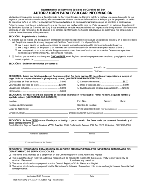 Fillable Online dss sc DSS Form 3072 SPA (AUG 13)Layout 1 Fax Email ...