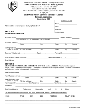 Fillable Online llr sc Fillable Document 155 South Carolina Fire ...