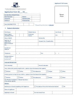 Fillable Online Fillable Online Application Form 20 -20 - hhik.edu.hk ...