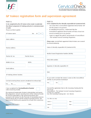 Fillable Online GP Training Registration Form. GP trainee registration ...