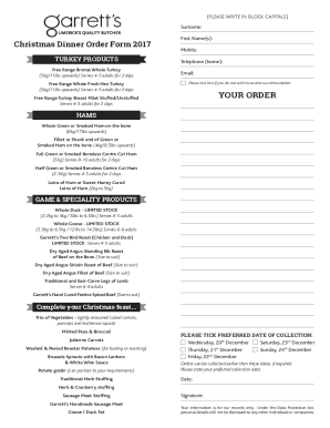 Fillable Online Christmas Order Form - Garrett's Fax Email Print ...