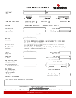 Fillable Online Copy of Steer Axle request form 2021 draft rev C mpq ...
