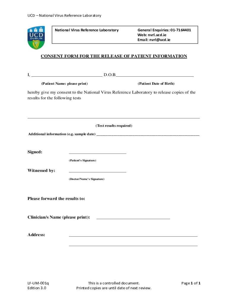 Fillable Online nvrl ucd NVRL Registrar in Medical Virology job with ...